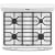 GE JGBS61DPWW 30 Inch Freestanding Gas Range with 4 Sealed Burners, 4.8 ...