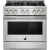 JennAir JGRP436HL 36 Inch Freestanding Pro-Style Gas Smart Range with 6 ...