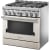 KitchenAid KFGC506JMH 36 Inch Smart Commercial Style Gas Range with 6 ...