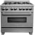 ZLINE RASSN36 36 Inch Freestanding Professional Dual Fuel Range with 6 ...