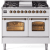 Ilve UPD40FNMPWHB 40 Inch Freestanding Dual Fuel Range with 6 Sealed ...