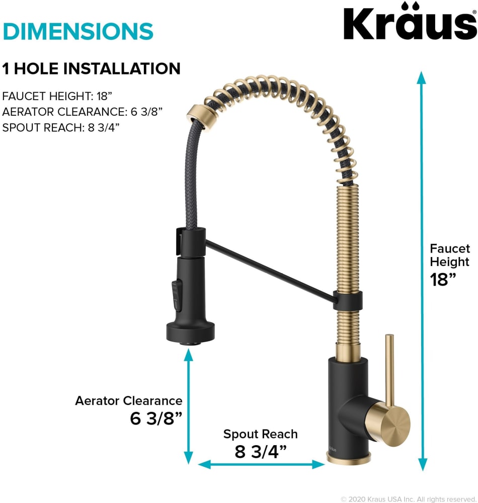 Kraus KPF1610SFACBMB Single Handle Pull Down Commercial Style Kitchen ...