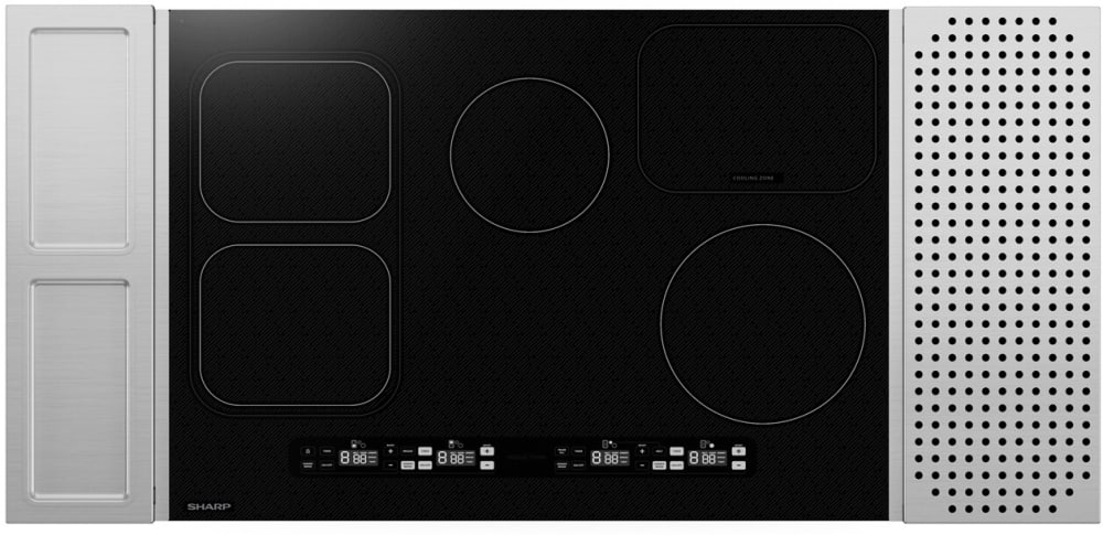 Sharp SCH3043GB 30 Inch Induction Cooktop with 4 Cooking Zones, Bridge ...