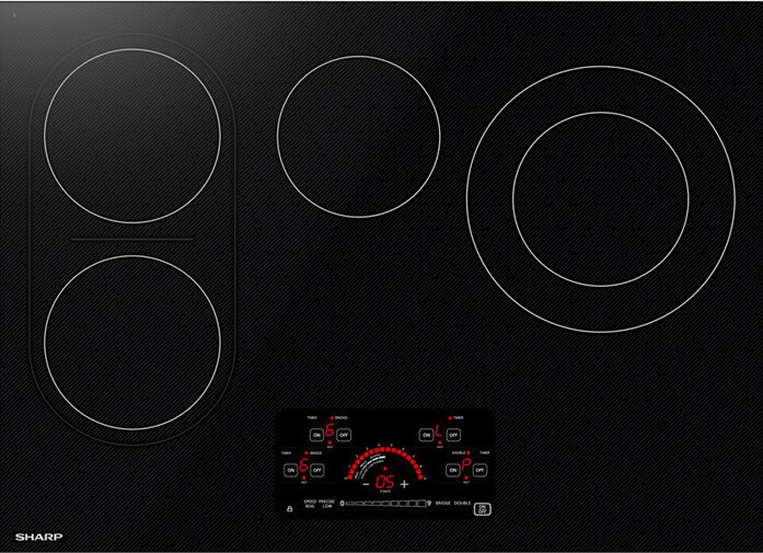 Sharp SCR3042FB 30 Inch Drop In Cooktop with 4 Radiant Elements, Glass ...