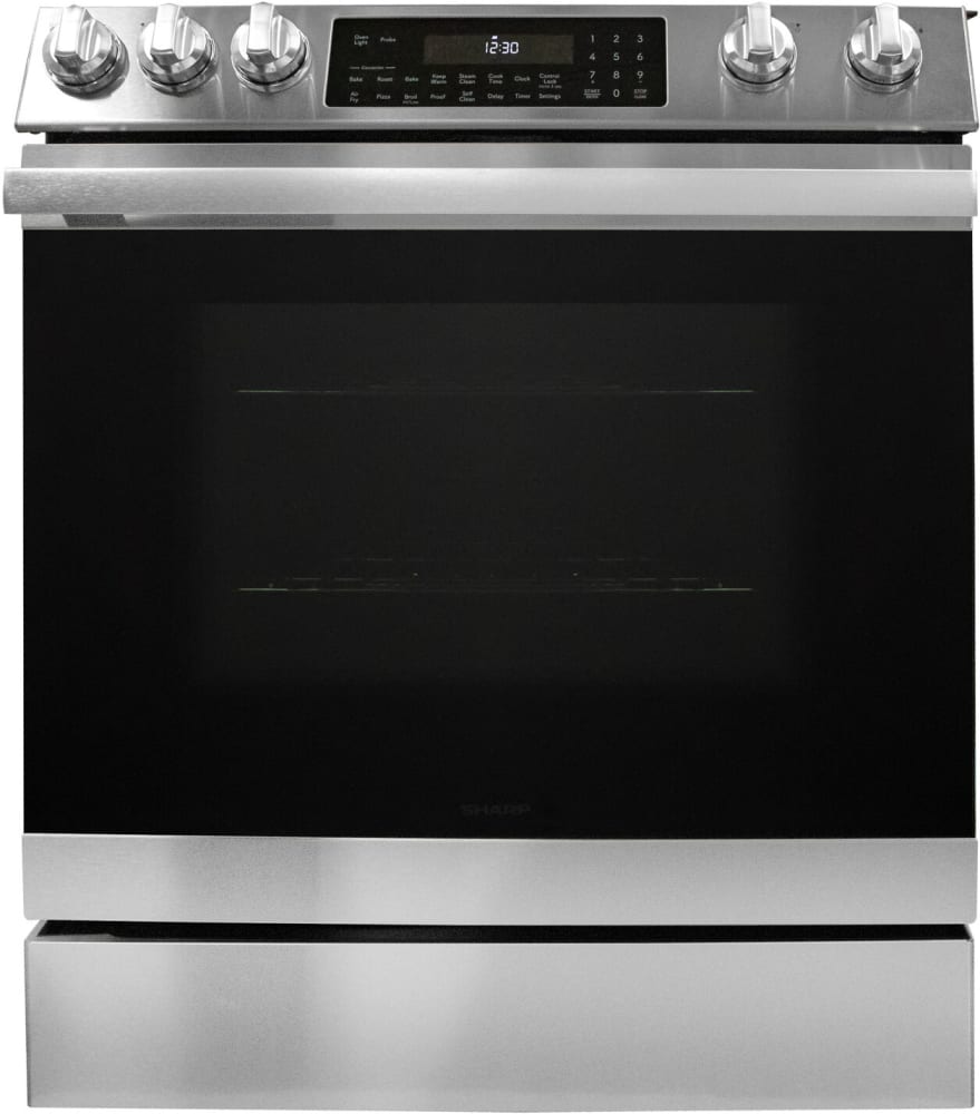 Sharp SSR3065JS 30 Inch Slide-In Electric Range with 5 Radiant Burners ...
