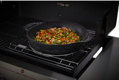 Weber 7606 WEBER CRAFTED Porcelain-Enameled Cast-Iron Wok and Steamer