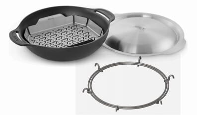 Weber 7606 WEBER CRAFTED Porcelain-Enameled Cast-Iron Wok and Steamer