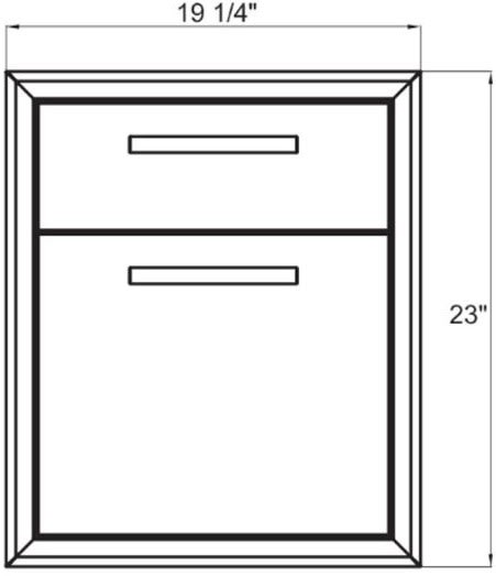 XO XOG19DRAWER 19 Inch Pro-Grade Luxury Double Drawer with Convenient ...