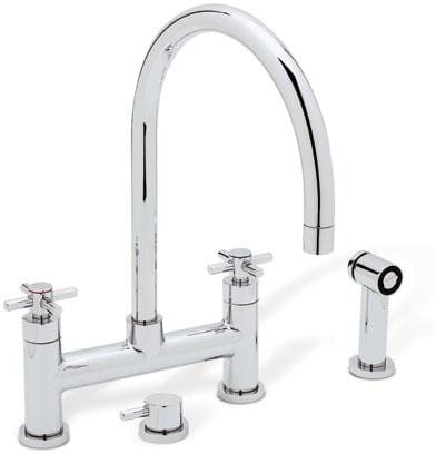 Blanco 440574 Double Cross Handle Cast Spout Kitchen Faucet with 9-1/2 ...