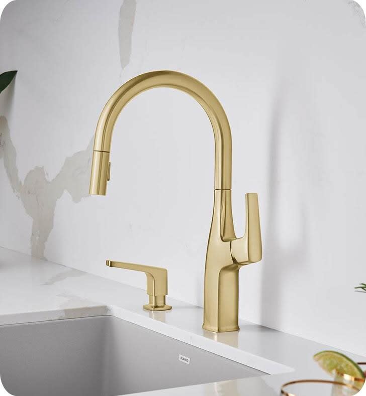 Blanco 442985 Rivana Single Handle Pull Down Kitchen Faucet with 1.5 ...