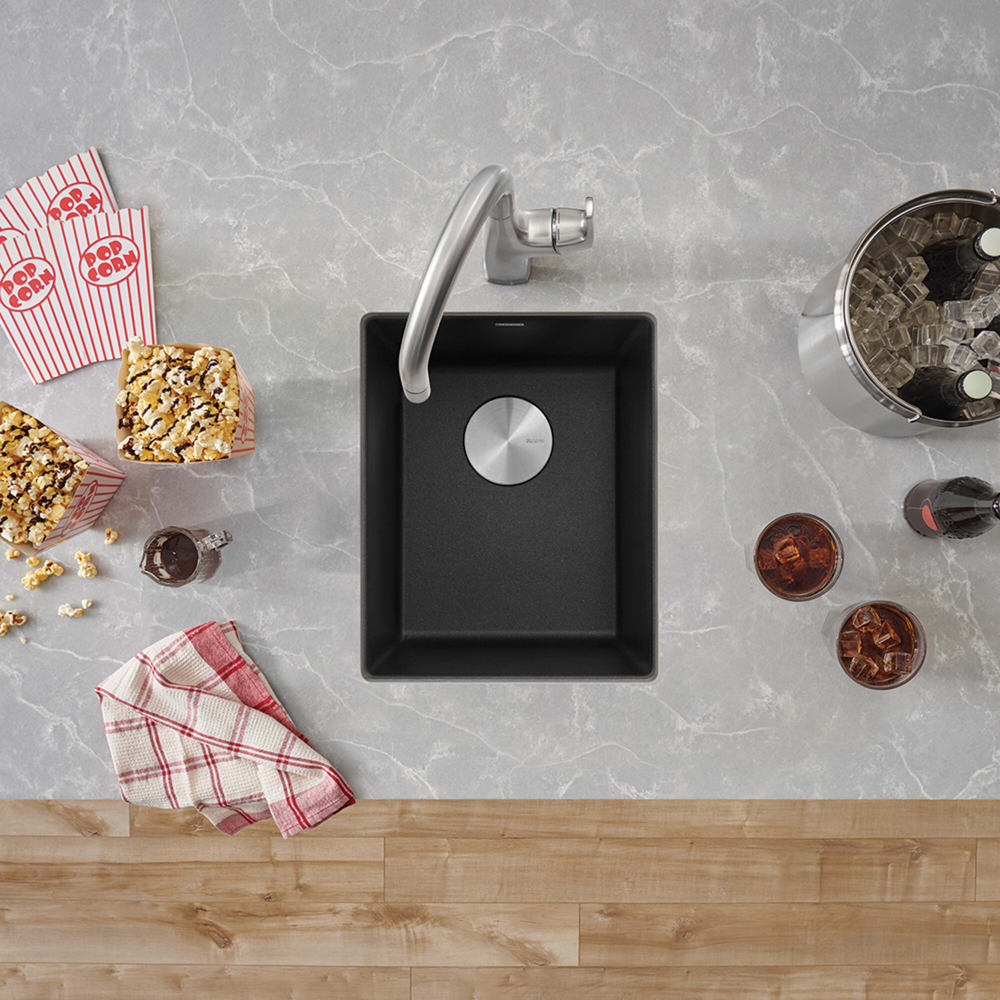 Blanco 513424 14 Inch Undermount Single Bowl Granite Sink with 7-1/2 ...