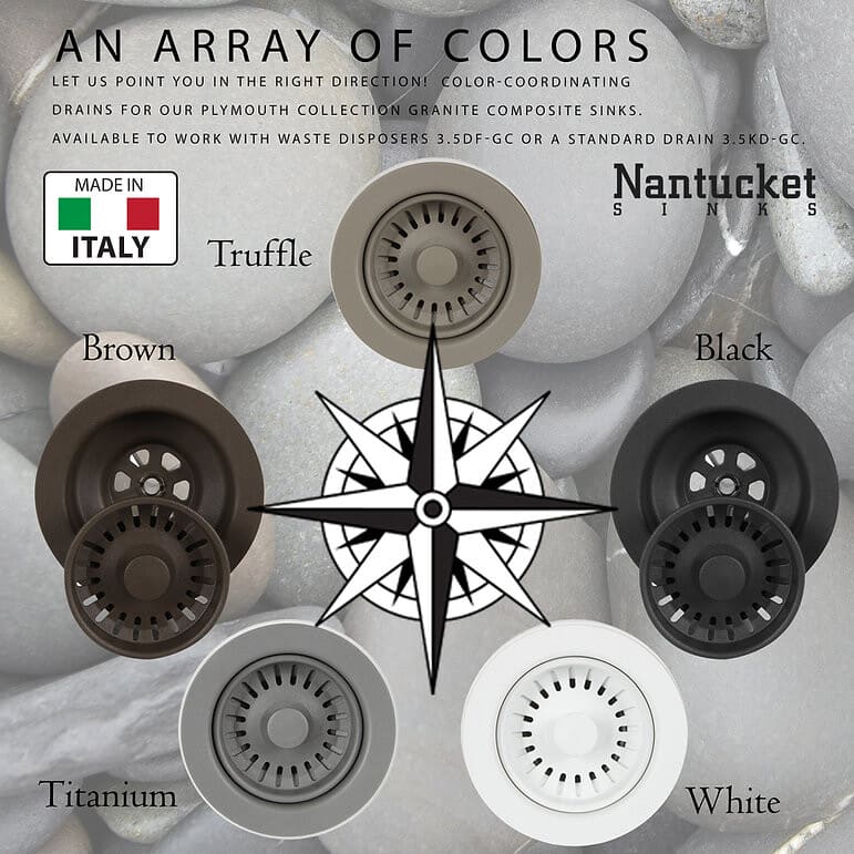 Nantucket Sinks 35DFGCTR Titanium Disposer Flange Trim with Strainer ...