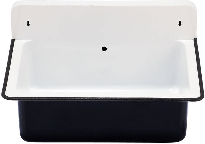 Nantucket Sinks NSACBS20OFBLKW 20 Inch Wallmount Bucket Sink with 6 1/4 ...