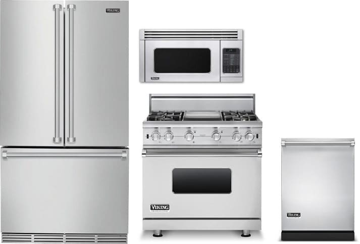 Viking VIRERADWMW102 Viking 4 Piece Kitchen Appliances Package with ...