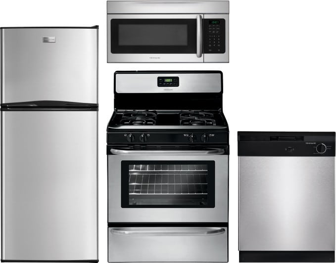 Frigidaire FRRERADWMW1358 4 Piece Kitchen Appliances Package with Top ...