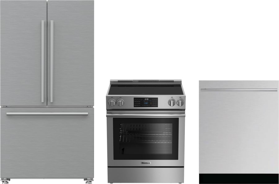 Blomberg BLRERADW25 3 Piece Kitchen Appliances Package with French Door ...