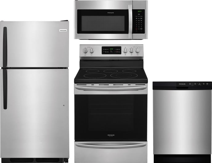 Frigidaire FRRERADWMW8733 4 Piece Kitchen Appliances Package with Top ...