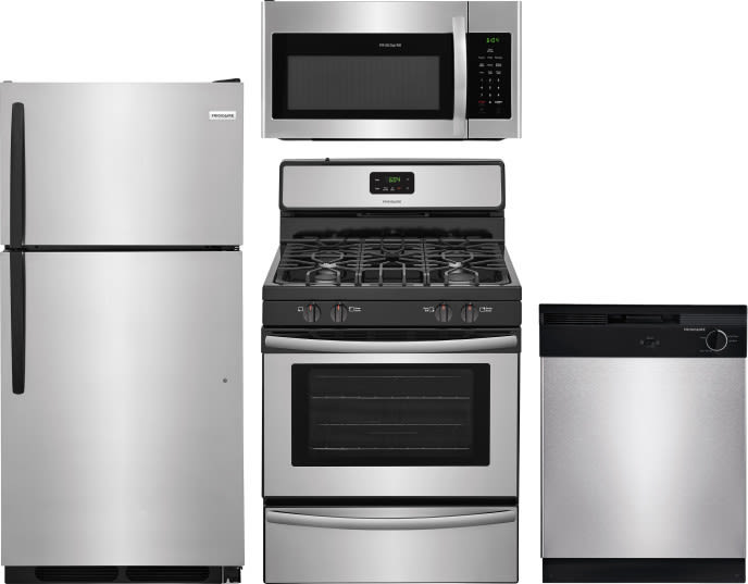Frigidaire FRRERADWMW10200 4 Piece Kitchen Appliances Package with Top ...