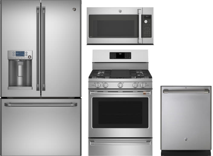 Cafe CAFRERADWMW58 4 Piece Kitchen Appliances Package with French Door ...