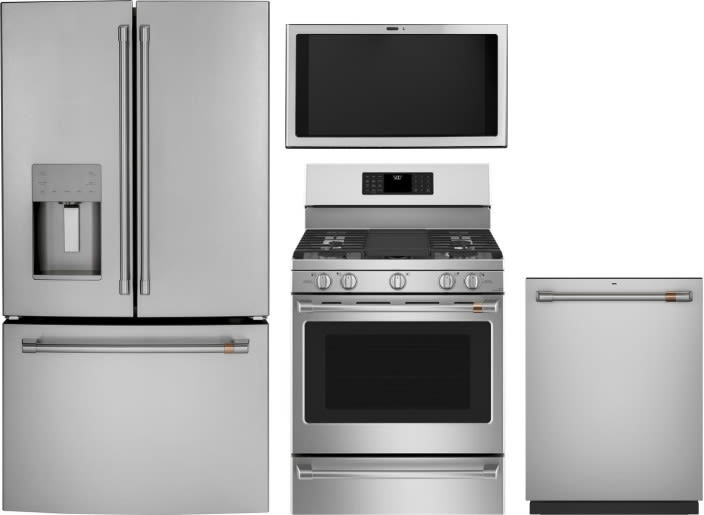 Cafe CAFRERADWRH1033 4 Piece Kitchen Appliances Package with French ...