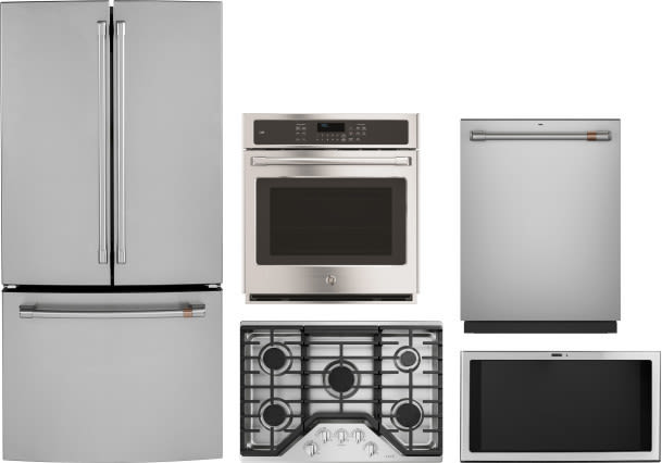 Cafe CAFERECOWODWHO102426 5 Piece Kitchen Appliances Package with ...