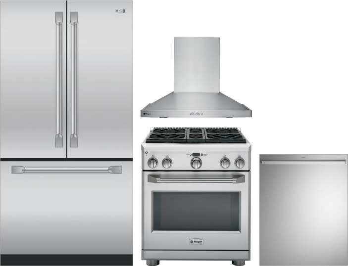 Monogram MORERADWRH4042 4 Piece Kitchen Appliances Package with French ...