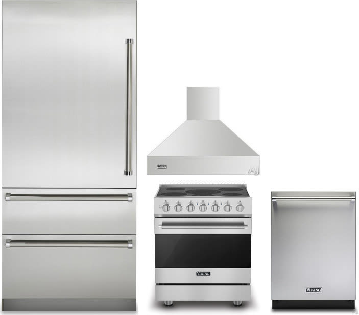 Viking VIRERADWRH2138 4 Piece Kitchen Appliances Package with Bottom ...