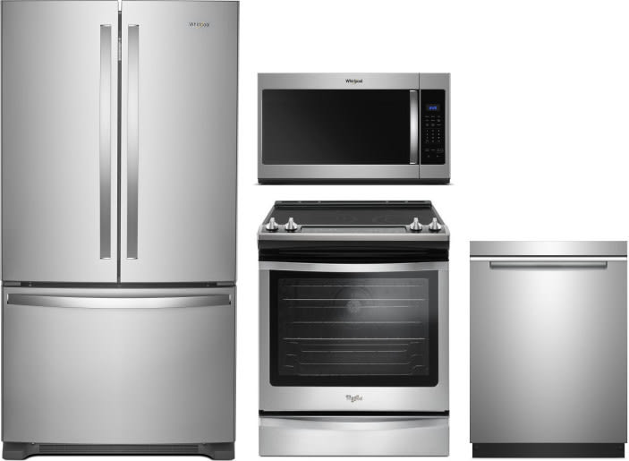 Whirlpool WPRERADWMW702 4 Piece Kitchen Appliances Package with French ...