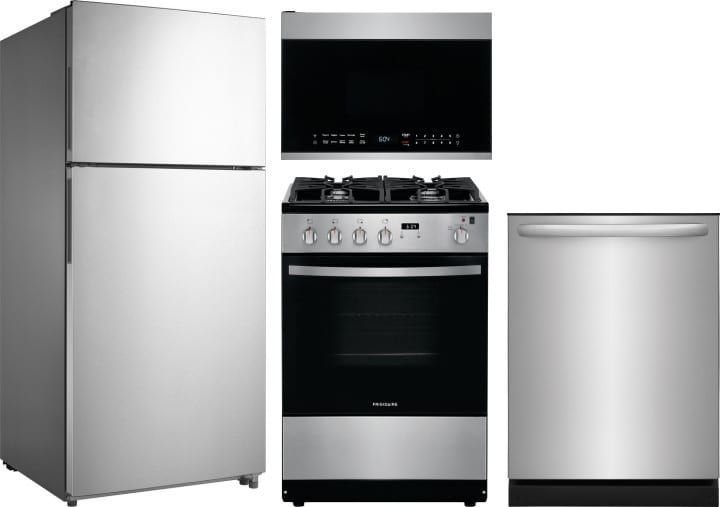 Frigidaire FRRERADWMW12021 4 Piece Kitchen Appliances Package with Top ...