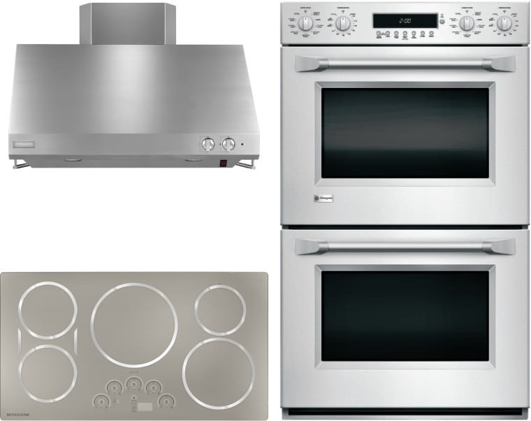 Monogram MOCTWORH100 3 Piece Kitchen Appliances Package in Silver