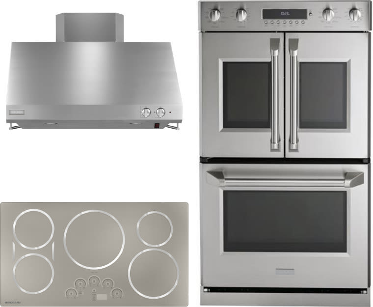 Monogram MOCTWORH106 3 Piece Kitchen Appliances Package in Silver