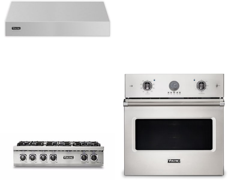 Viking VICTWORH114 3 Piece Kitchen Appliances Package in Stainless Steel