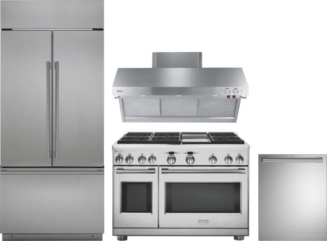 Monogram MORERADWRH135 4 Piece Kitchen Appliances Package with French ...