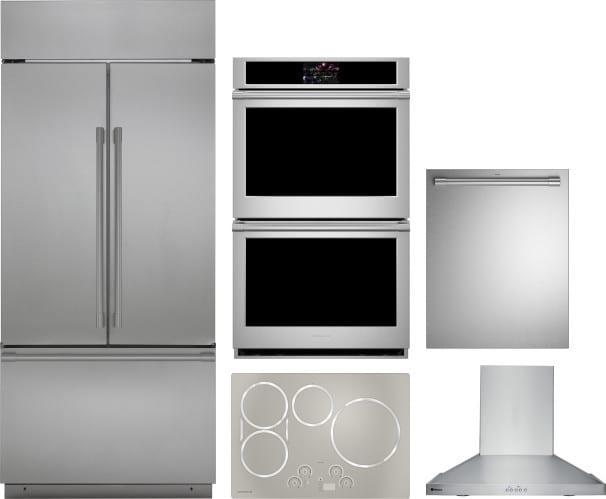 Monogram MORECTWODW301 5 Piece Kitchen Appliances Package with French ...