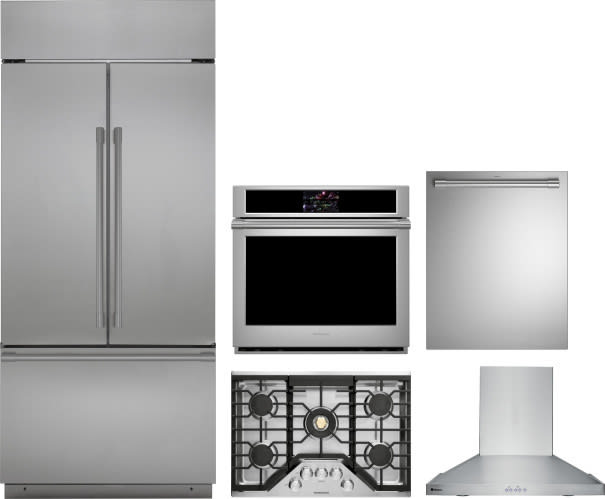 Monogram MORECTWODW308 5 Piece Kitchen Appliances Package with French ...