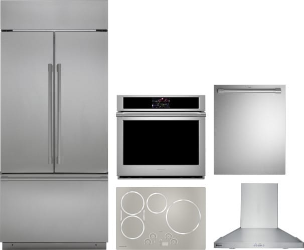 Monogram MORECTWODW309 5 Piece Kitchen Appliances Package with French ...