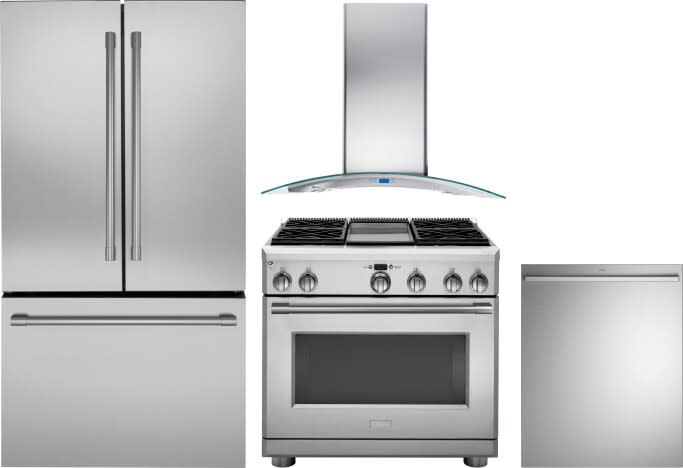 Monogram MORERADWRH522 4 Piece Kitchen Appliances Package with French ...