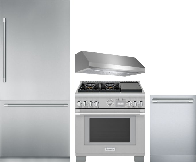 Thermador THERERADWMW440 4 Piece Kitchen Appliances Package with Bottom ...