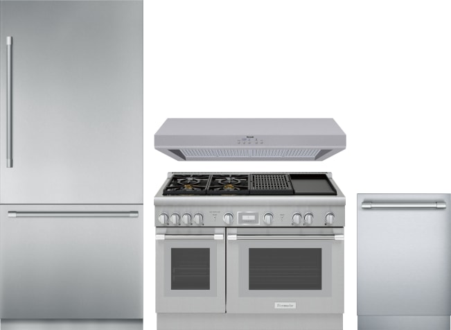 Thermador THERERADWMW445 4 Piece Kitchen Appliances Package with Bottom ...