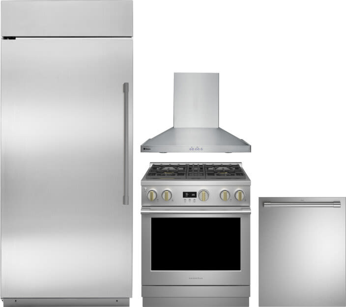 Monogram MORERADWRH563 4 Piece Kitchen Appliances Package with Full ...