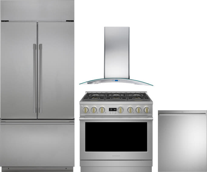 Monogram MORERADWRH564 4 Piece Kitchen Appliances Package with French ...