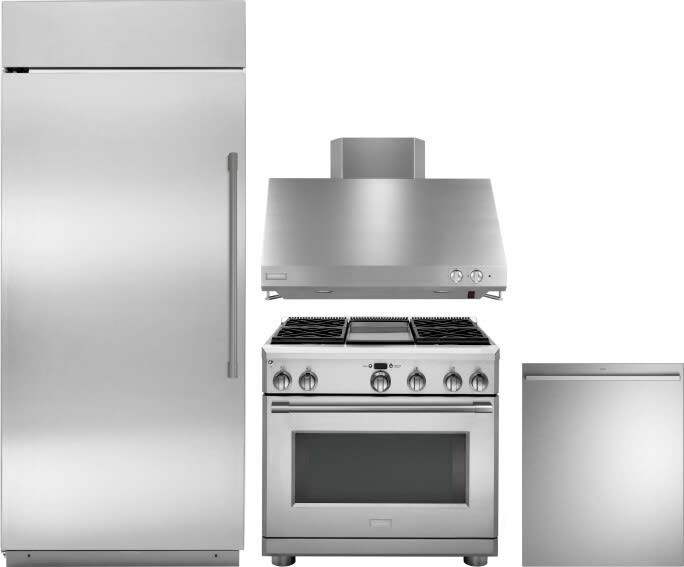 Monogram MORERADWRH568 4 Piece Kitchen Appliances Package with Full ...