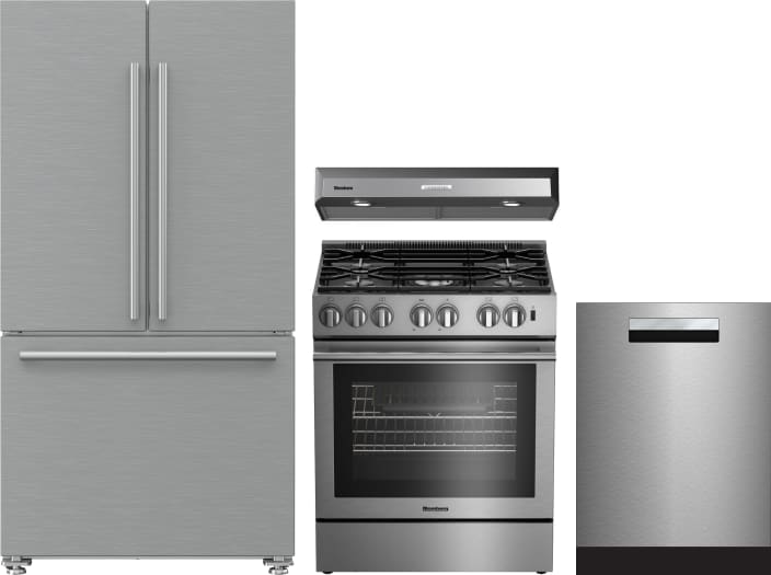 Blomberg BLRERADWRH602 4 Piece Kitchen Appliances Package with French ...