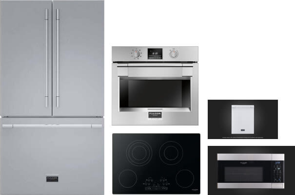 Fulgor Milano FMRECTWODWMW100 5 Piece Kitchen Appliances Package with ...