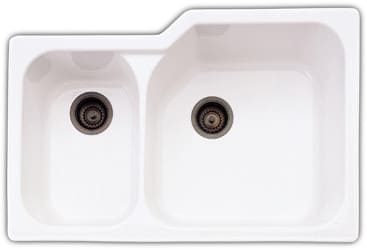Rohl 633968 33 Inch Undermount Double Bowl Sink with 10"/8 Inch Extra ...