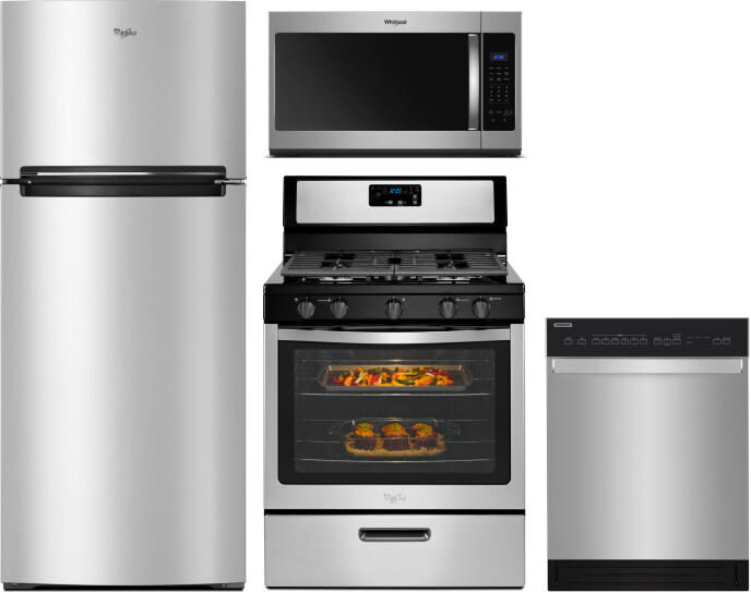Whirlpool WPRERADWMW5039 4 Piece Kitchen Appliances Package with Top ...
