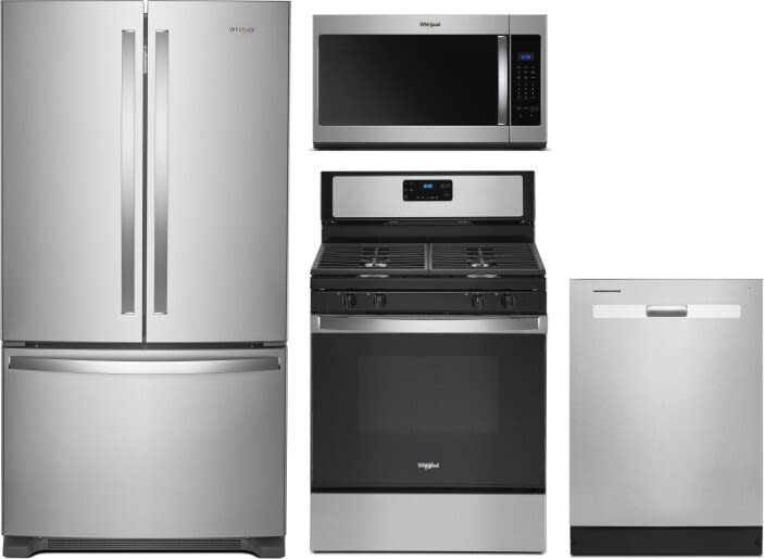 Whirlpool WPRERADWMW5086 4 Piece Kitchen Appliances Package with French ...