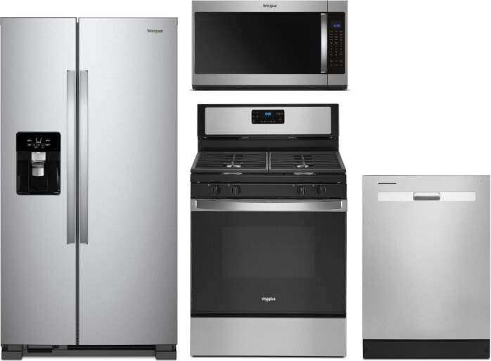 Whirlpool WPRERADWMW5136 4 Piece Kitchen Appliances Package with Side ...