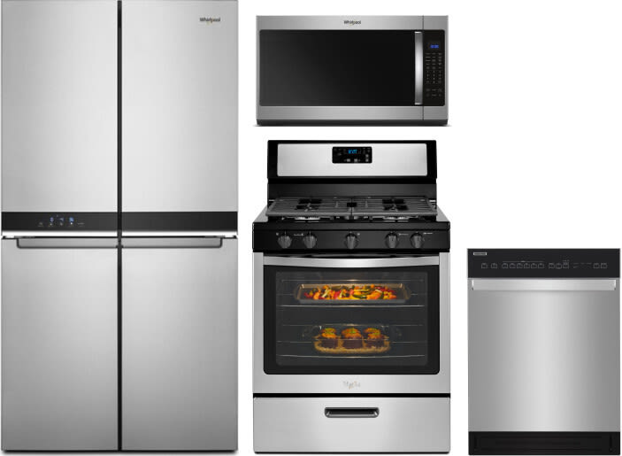 Whirlpool WPRERADWMW5139 4 Piece Kitchen Appliances Package with French ...