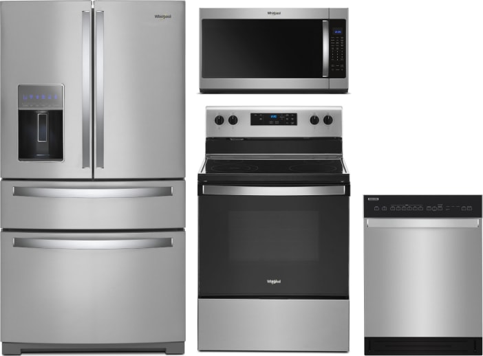 Whirlpool WPRERADWMW5162 4 Piece Kitchen Appliances Package with French ...